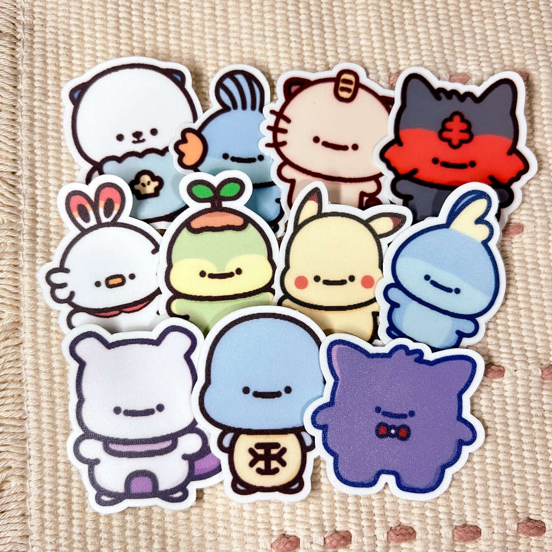 Ditto-mon Pokemon Chibi Diecut Waterproof Vinyl Stickers Cute Unique ...