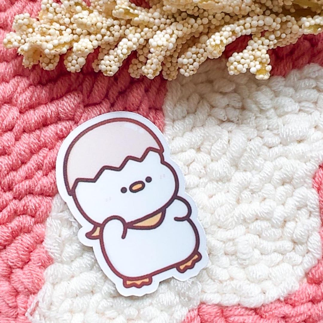 Egg Duck Vinyl Sticker | Cute Kawaii Stationaries | Waterproof Sticker ...