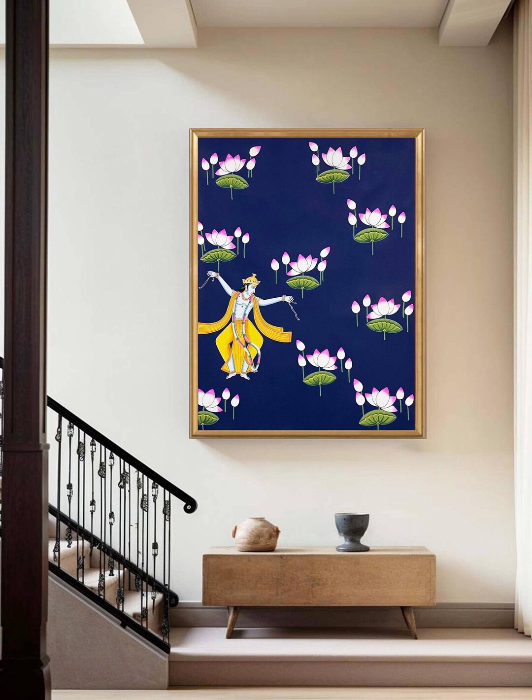 Pichwai Painting of Srinathji on Cloth, Indian Art Painting, Wall Decor ...