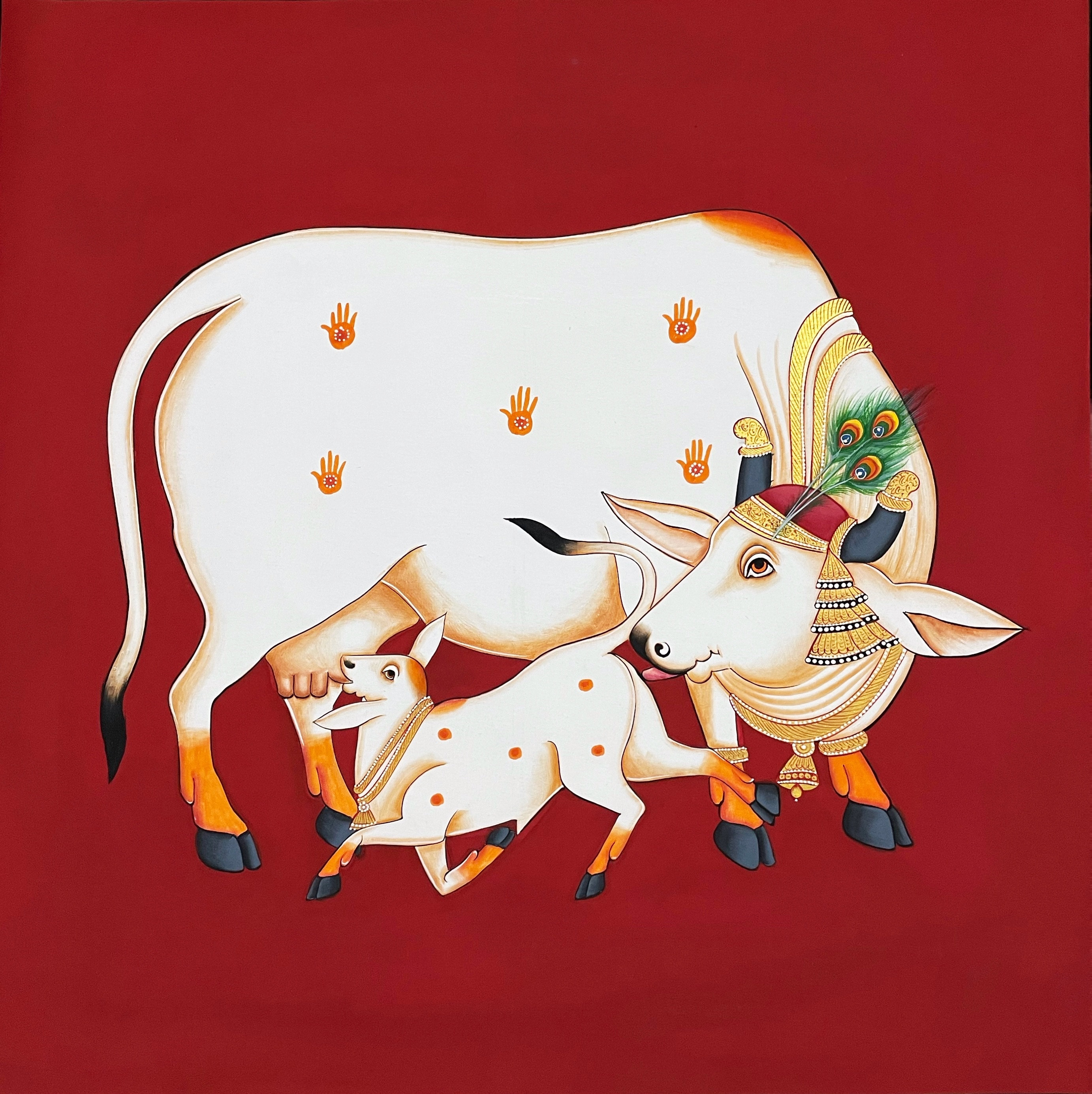 Cow Pichwai Painting Traditional Indian Pichwai Painting, Home Decor ...