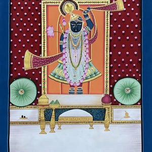 Shrinath Ji Pichwai Painting on Cloth, Indian Pichwai Painting, Wall ...