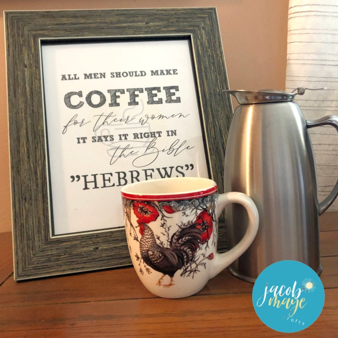 Printable Hebrews Coffee Saying - Etsy