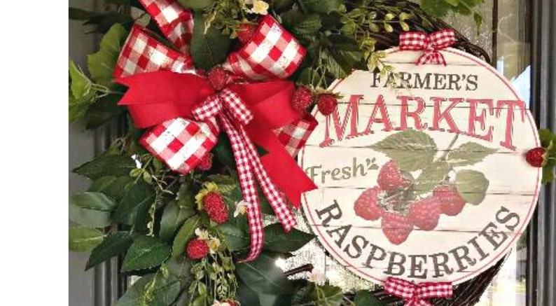 Raspberry Wreath. for Front Door Strawberry Wreath. Summer - Etsy