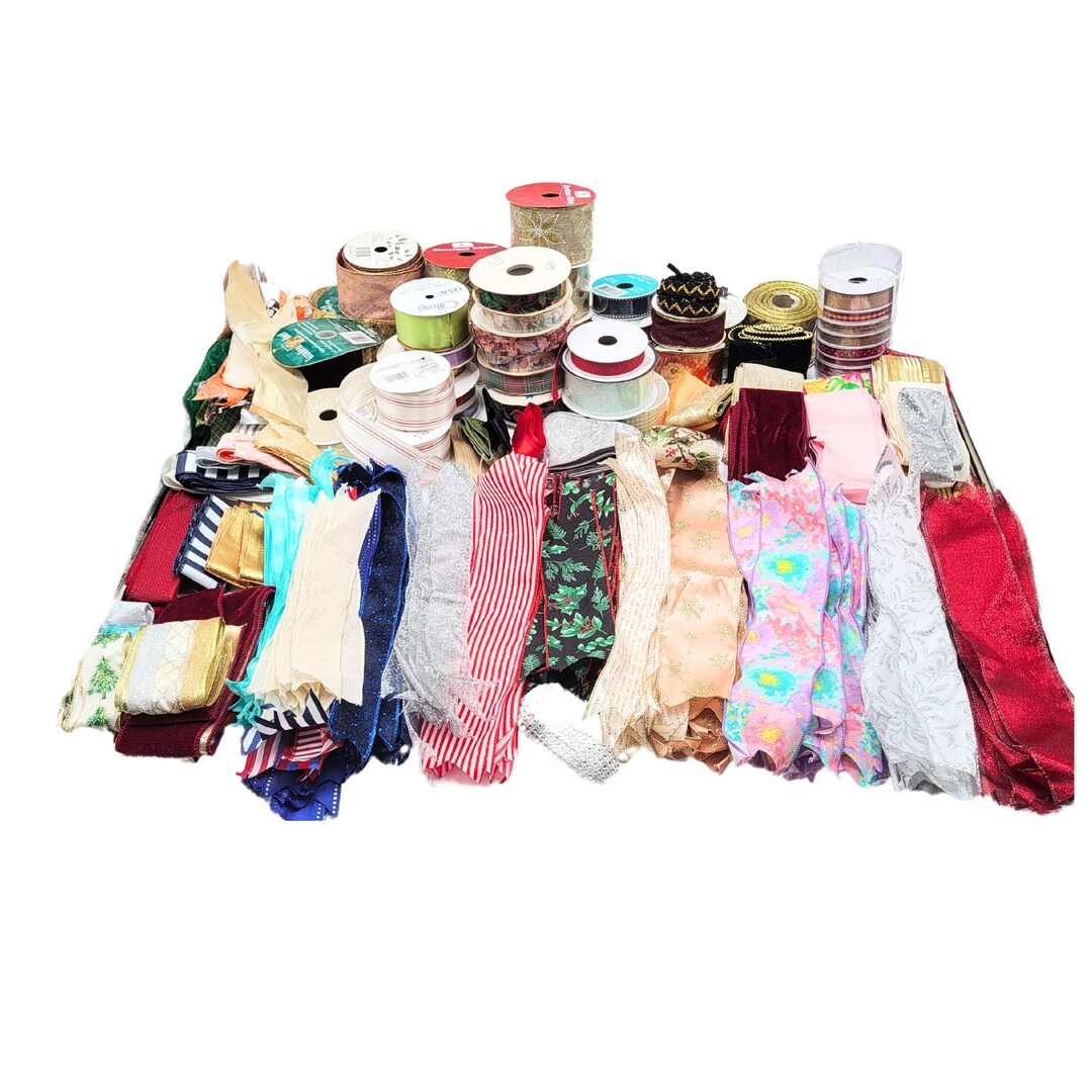 Ribbons Galore - Huge Lot of Ribbons, 2 1/2", 1 1/2", 1/2", Part Rolls ...