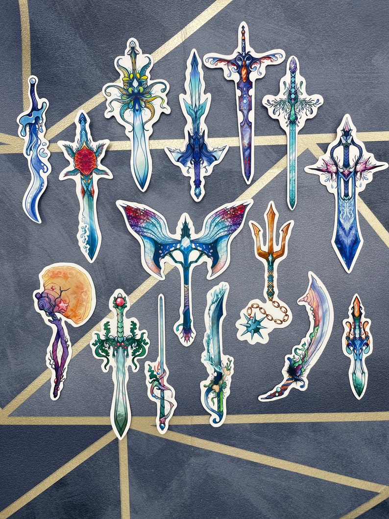 Atlantis Armaments Fantasy Swords Stickers Ocean Aesthetic Paper ...