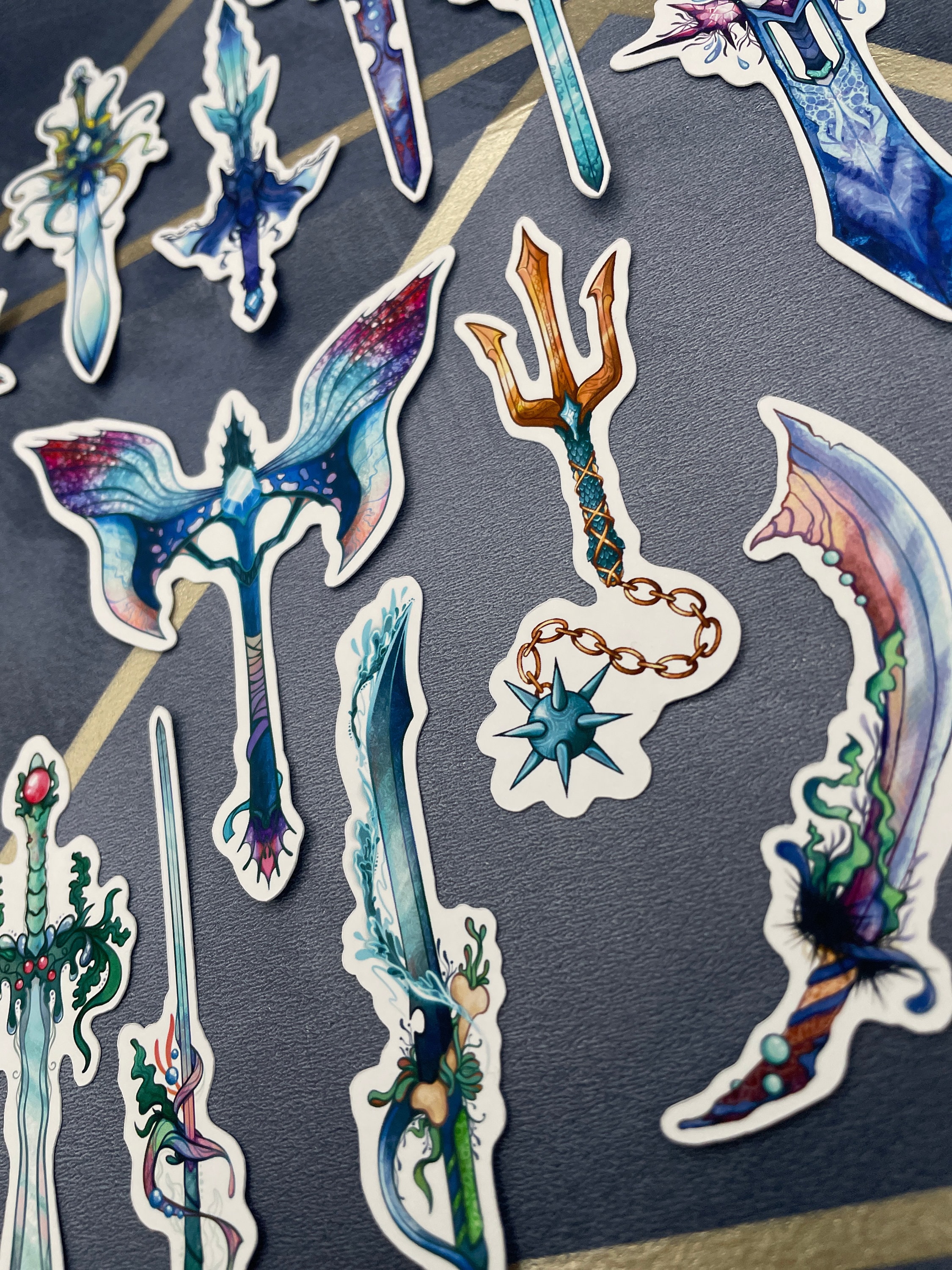 Atlantis Armaments - Fantasy Swords Stickers - Ocean Aesthetic - Paper ...