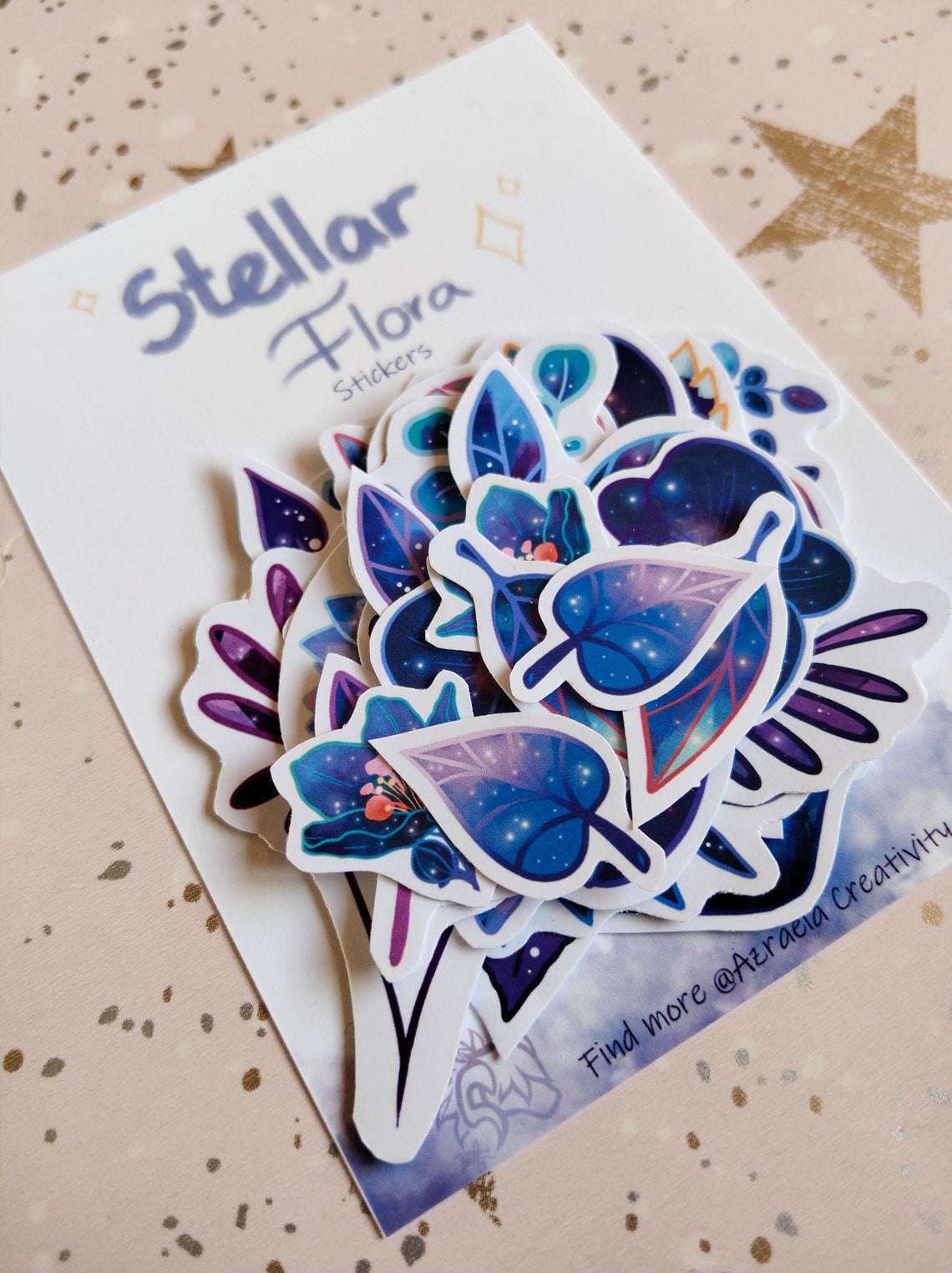 Stellar Flora Galaxy Stickers Paper Scrapbook Stickers - Etsy Singapore