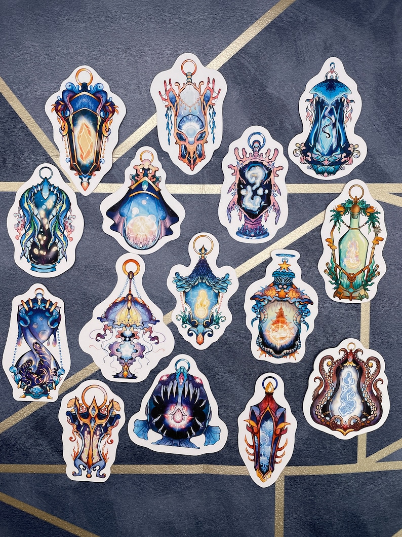 Abyssal Beacons Fantasy Lanterns Stickers Paper Scrapbook / Journal ...