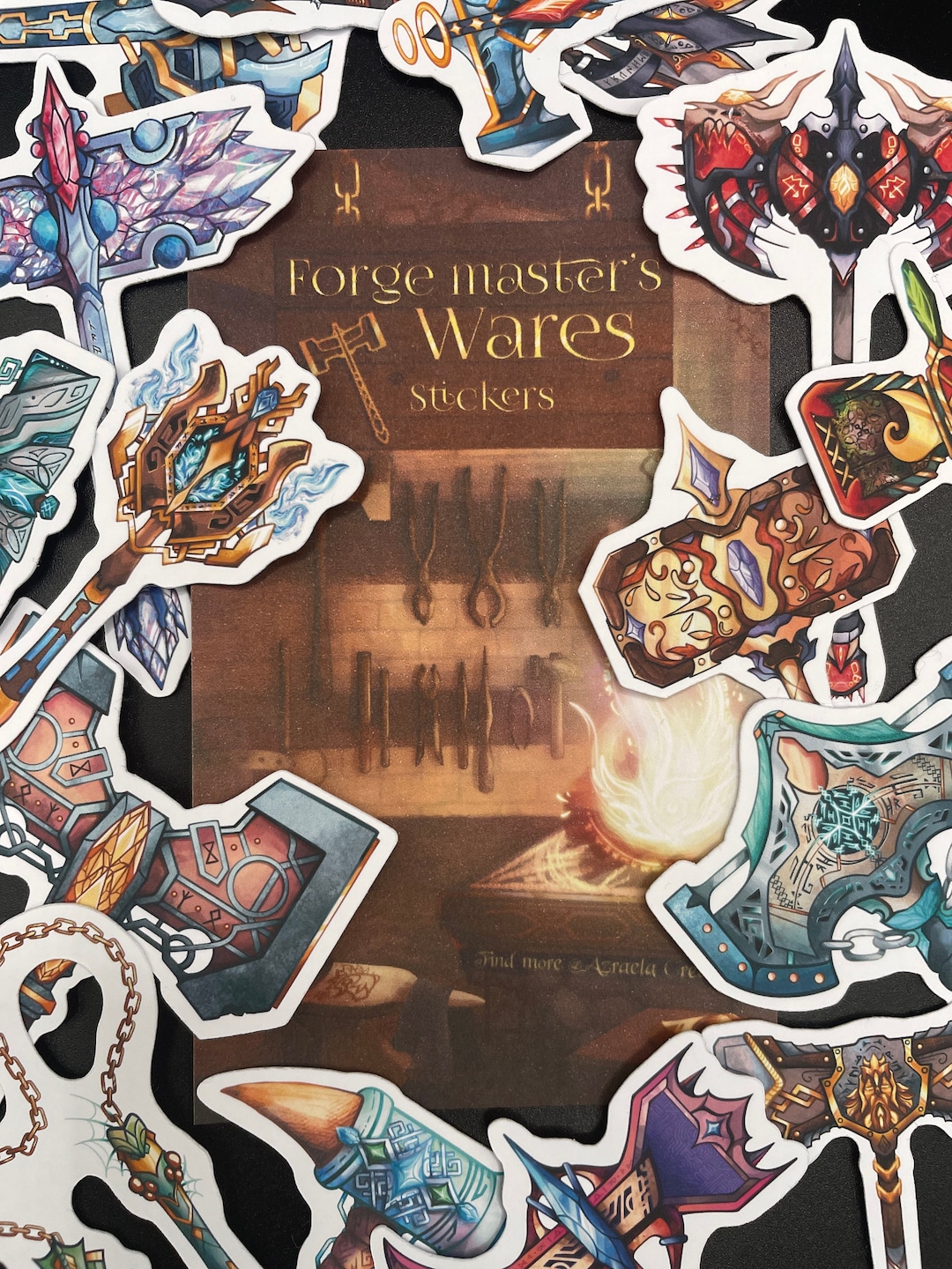 Forge Master's Wares - Fantasy Hammers Stickers - Paper Scrapbook ...