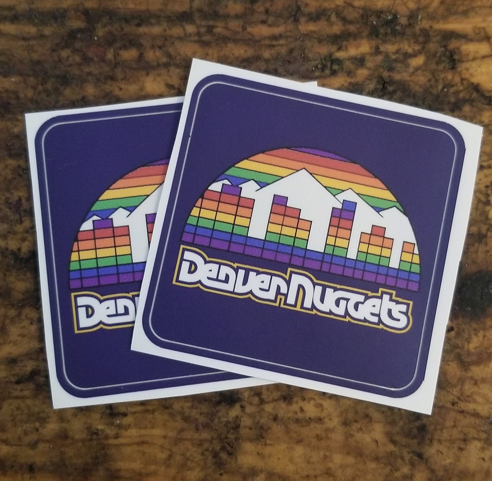 2 Denver Nuggets Retro City Logo Stickers - Etsy