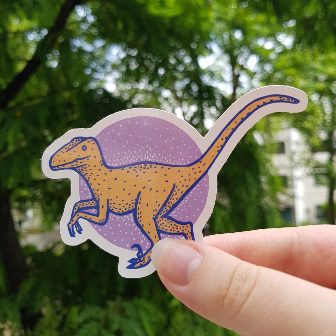 Velociraptor Dinosaur Vinyl Sticker - Etsy