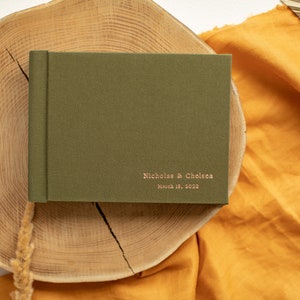 Luxe Linen Hard Cover Custom Wedding Guest Book, Wedding Photo Album ...