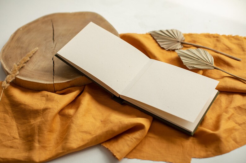 Luxe Linen Hard Cover Custom Wedding Guest Book Wedding Photo - Etsy