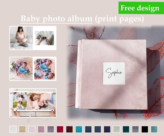 Velvet photo album / Light pink Photo album / Children album | Etsy