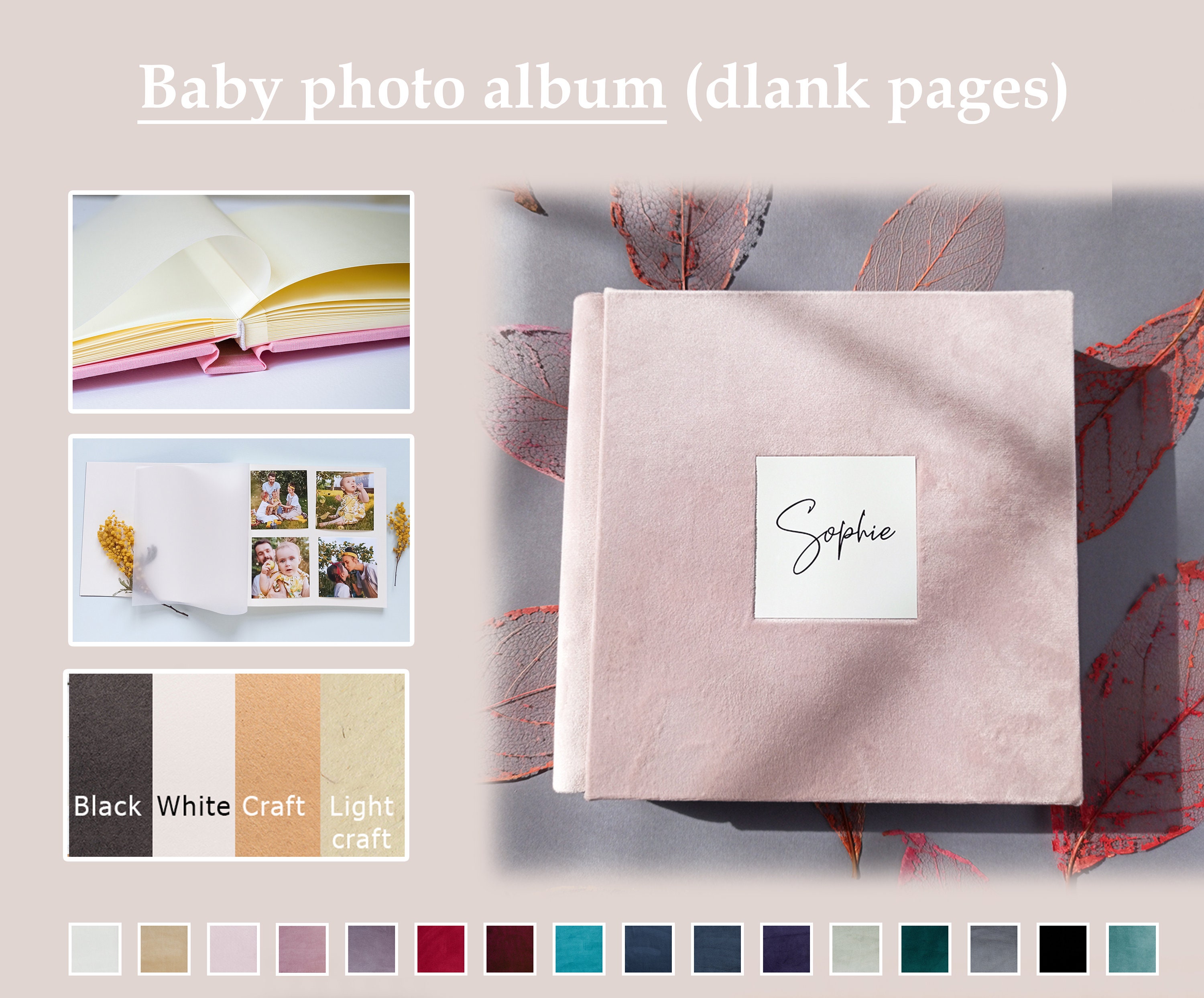 Luxury photo album pregnancy journal Baby Book Baby memory book custom ...