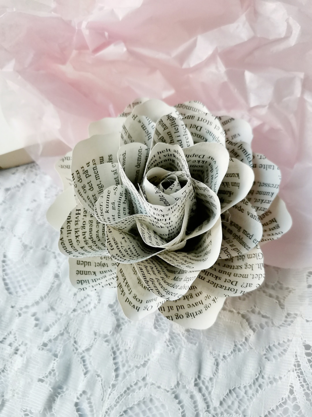 Book Rose Book Pages Roses Handmade Reader Flowers - Etsy UK