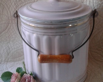 White Enamel Bucket, Farmhouse Enamelware - Etsy