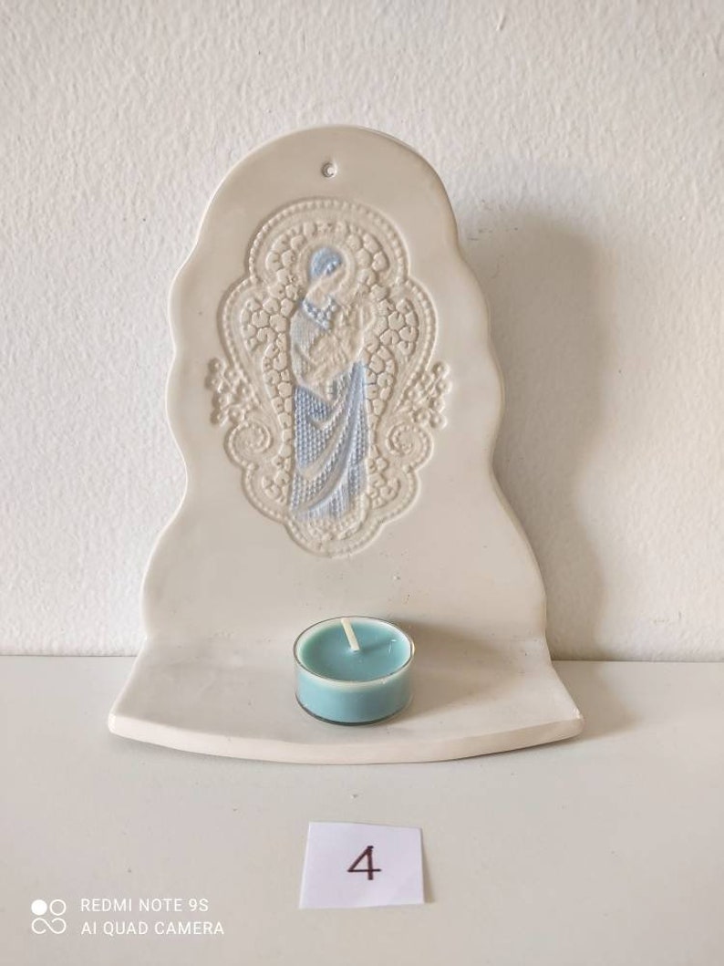Ceramic Wall Art, Wall Altar, Hand Painted, Wall Shelf, Clay - Etsy