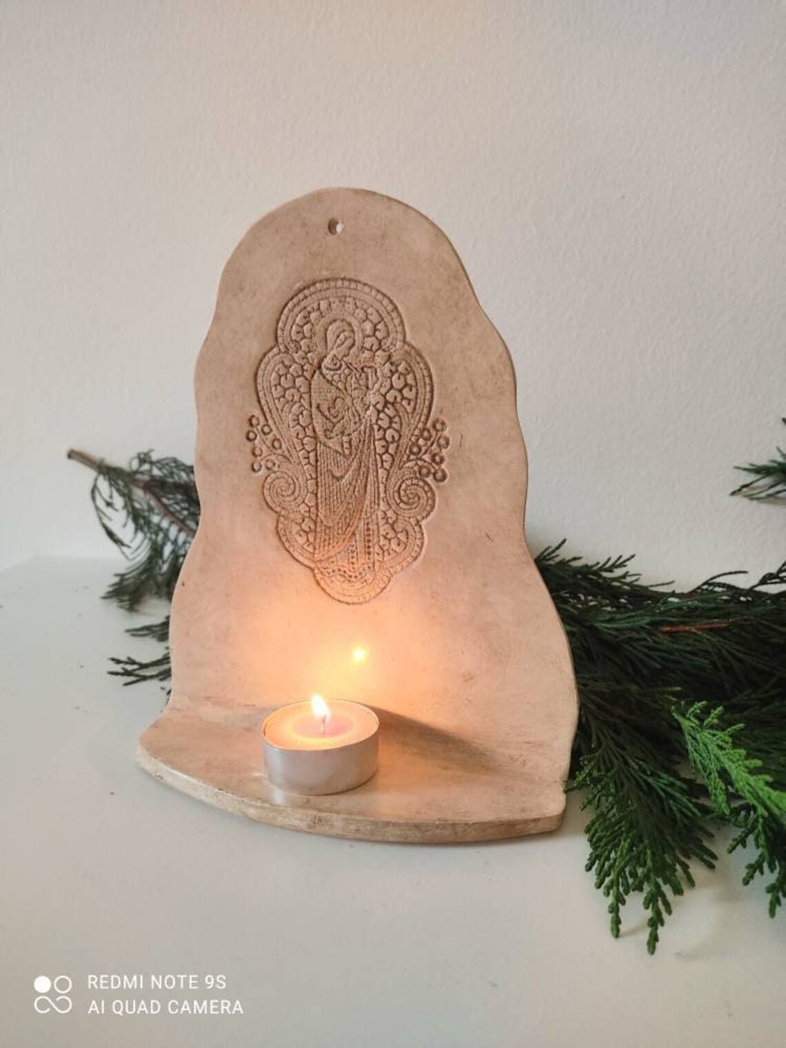 Ceramic Wall Art Wall Altar Hand Painted Wall Shelf Clay - Etsy