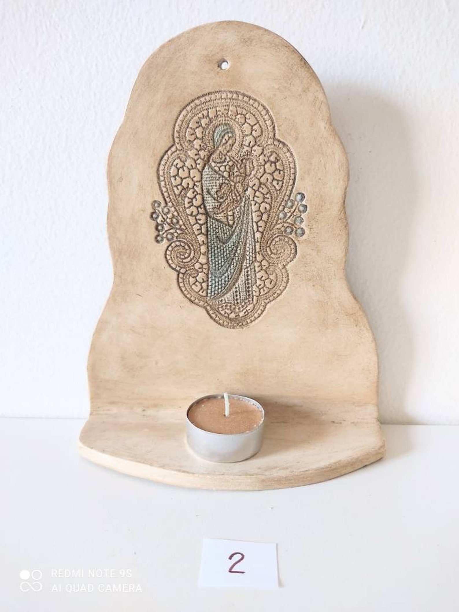 Ceramic Wall Art Wall Altar Hand Painted Wall Shelf Clay | Etsy