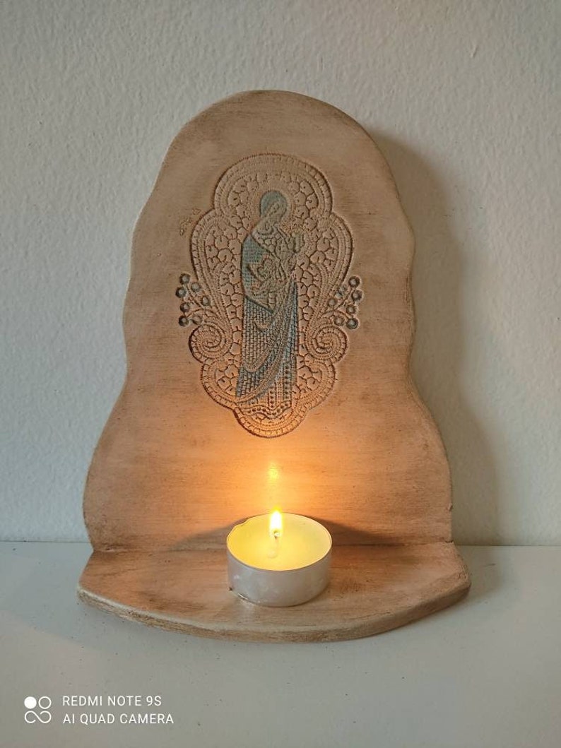 Ceramic Wall Art Wall Altar Hand Painted Wall Shelf Clay - Etsy