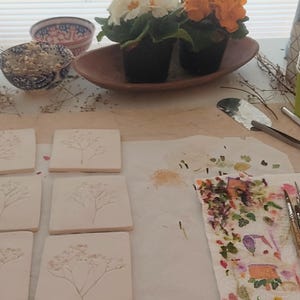 Botanical Picture, Ceramic Tile, Ulive, Decorative Wood Panel, Handmade ...