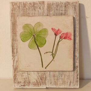 Botanical Picture, Ceramic Tile, Ulive, Decorative Wood Panel, Handmade ...