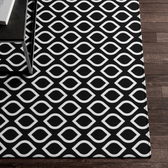 Modern Black And White Living Room Rug