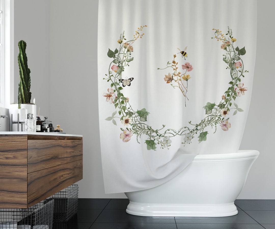 Floral Shower Curtains, Wild Flowers Shower Curtain, French Chic Wild ...