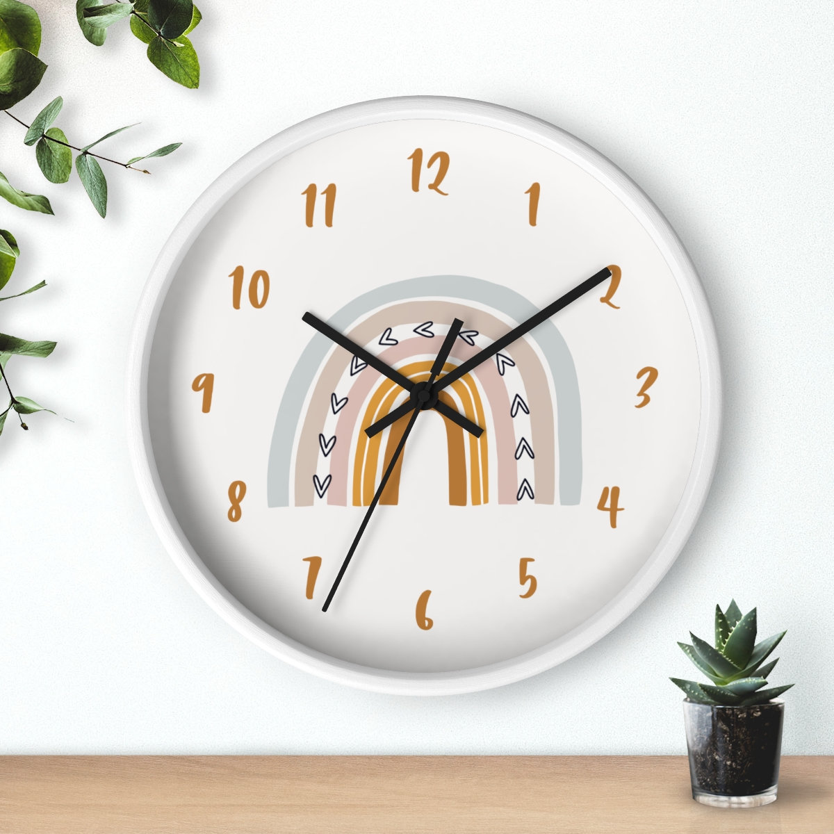 Nursery Wall Clock Rainbow Clock Scandinavian Wall Clock | Etsy