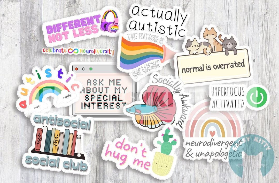 Celebrate Neurodiversity Sticker Pack Stickers for MacBook Laptop ...