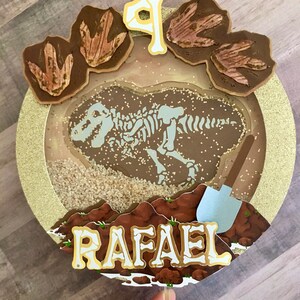 Dinosaur Cake Shaker Topper: T-rex Fossil Birthday Party Decor - Etsy