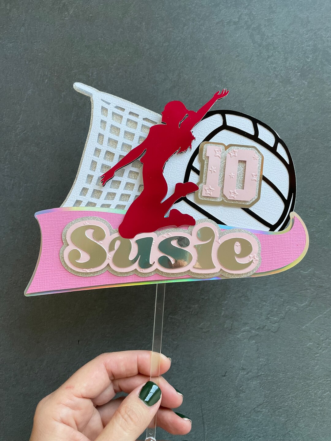 Custom Volleyball Birthday Cake Topper: Girl's Party Decor - Etsy