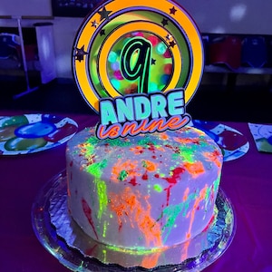 Glow in the Dark Cake Topper, Glow Birthday Party, Neon Birthday Party ...