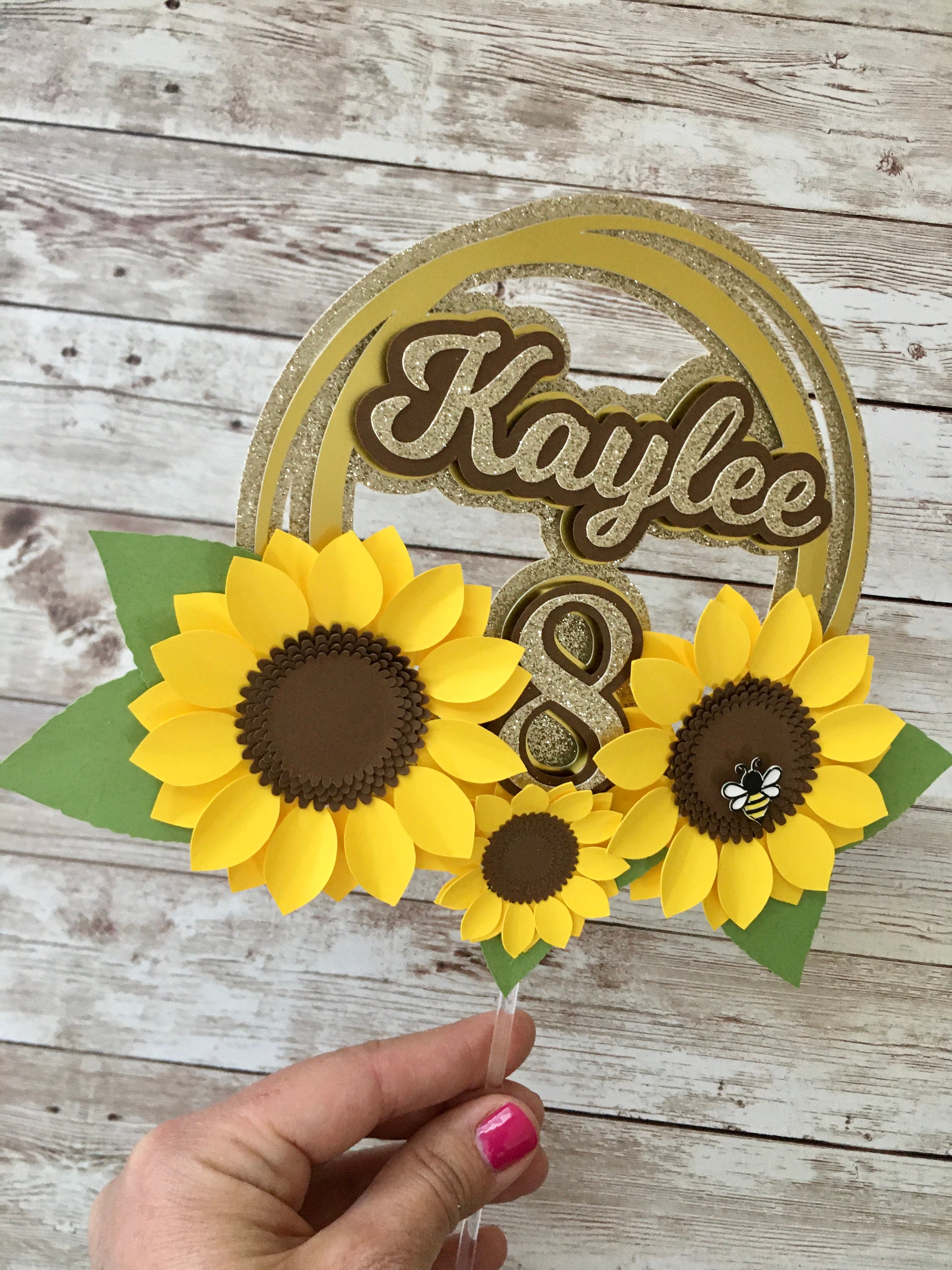 Sunflower Cake Topper Sunflower Birthday Sunflower Party | Etsy
