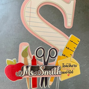 Back to School Teacher Appreciation Floating Letter Topper Centerpiece ...