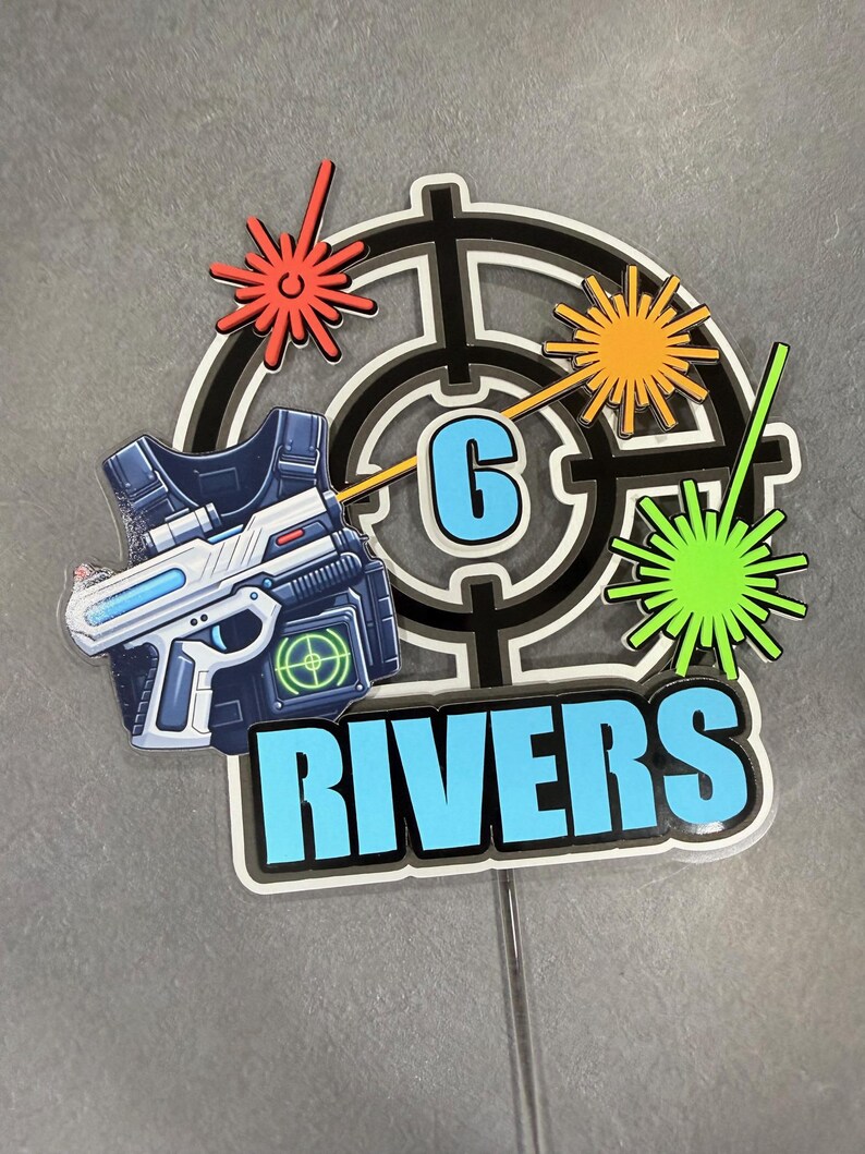 Laser Tag Birthday Cake Topper, Airsoft Birthday Party, Laser Tag ...