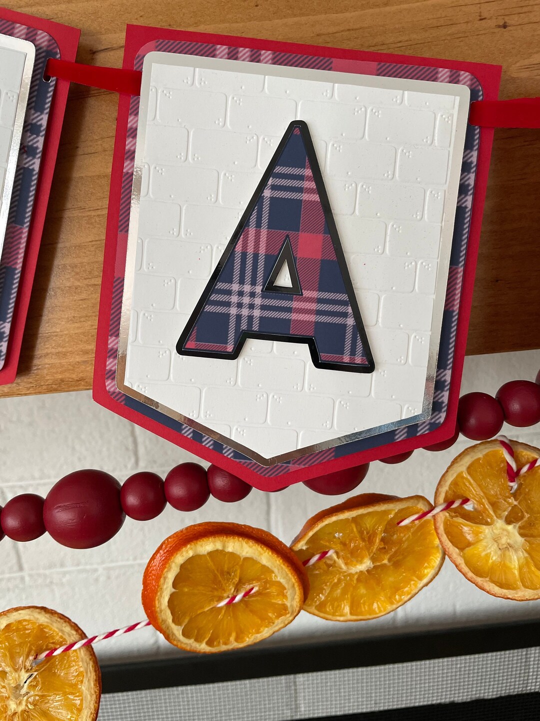 Classic Plaid Merry Christmas Banner: Holiday Garland Decor - Etsy