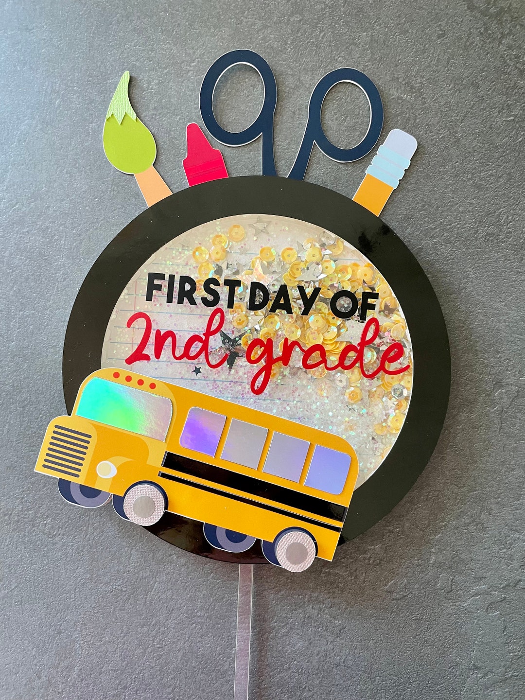 Back to School Birthday Cake Topper, First Day of School Centerpiece ...