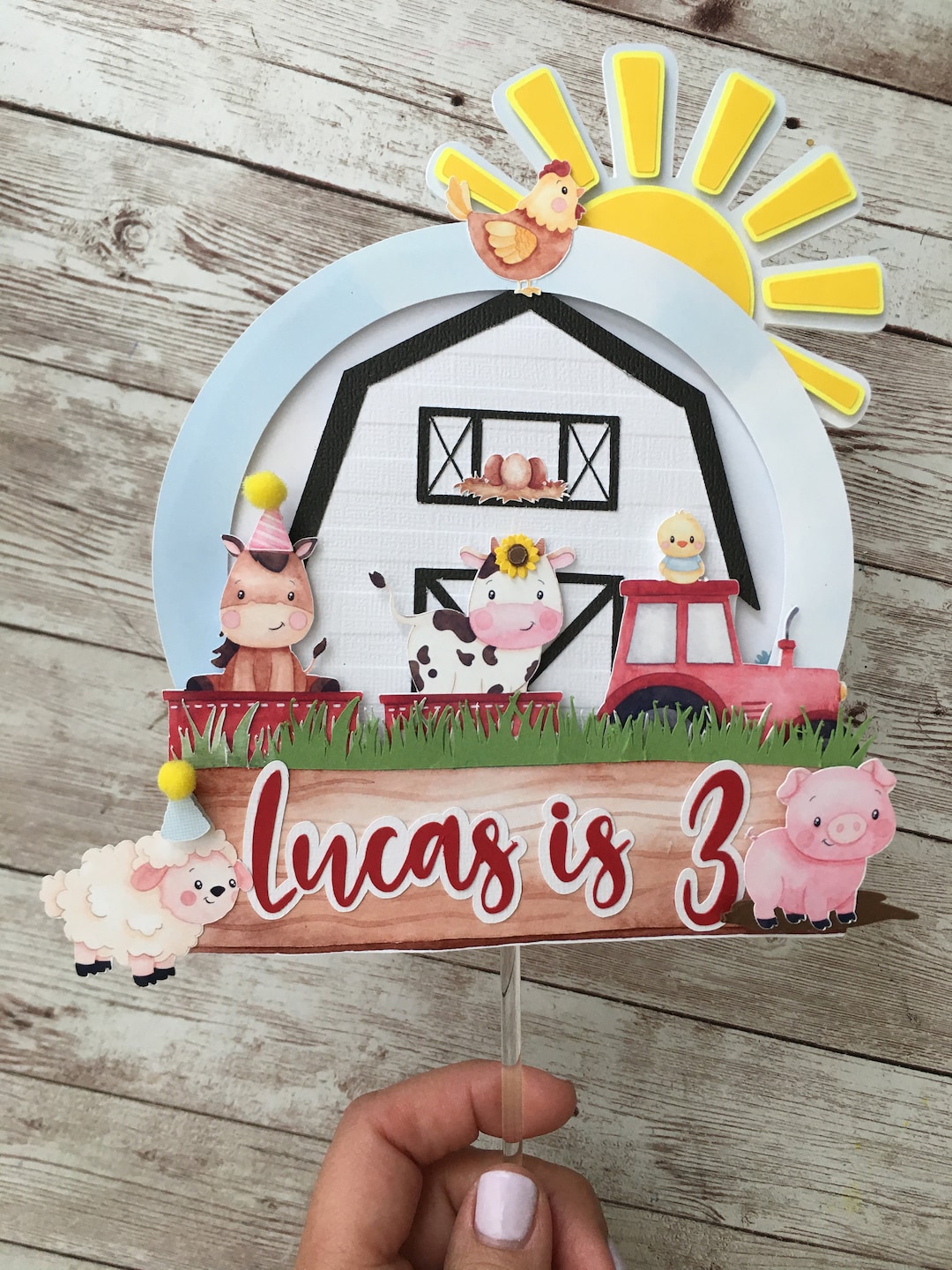Farm Animals Cake Topper, Farm Animals Decor, Farm Animals Topper, Farm ...