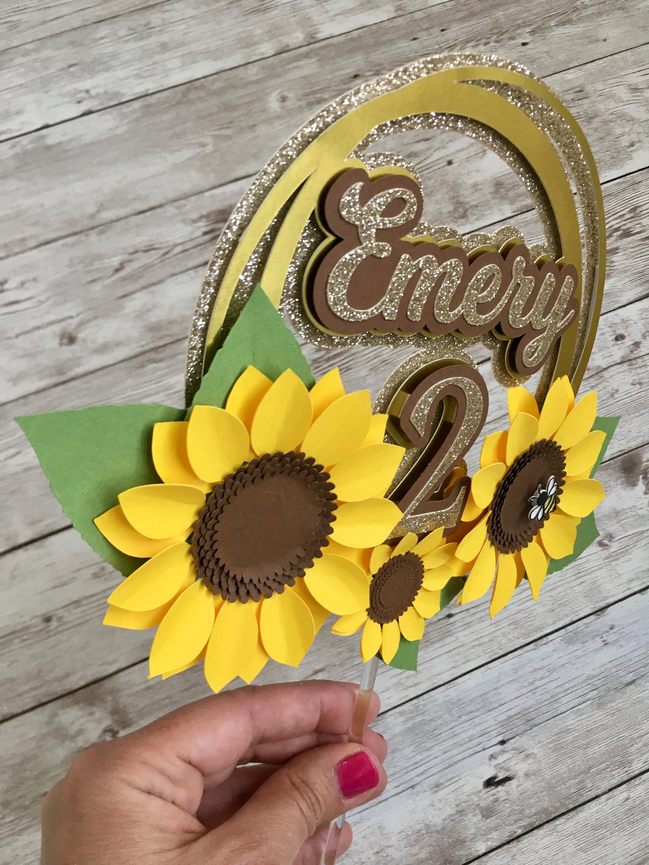 Sunflower Cake Topper Sunflower Birthday Sunflower Party | Etsy
