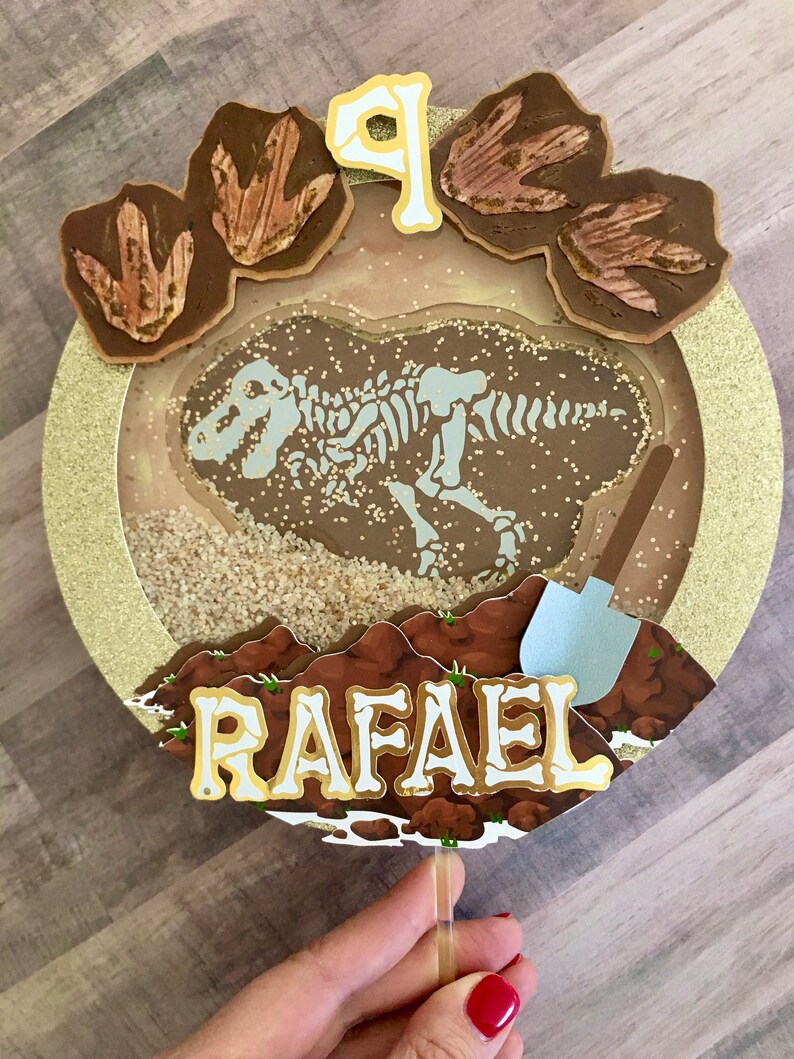 Dinosaur Cake Shaker Topper: T-rex Fossil Birthday Party Decor - Etsy