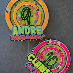Glow in the Dark Cake Topper, Glow Birthday Party, Neon Birthday Party ...