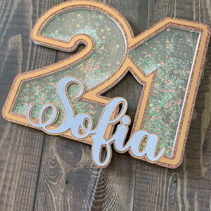 Rose Gold Age Number Shaker Cake Topper, Floating Number Cake Topper ...