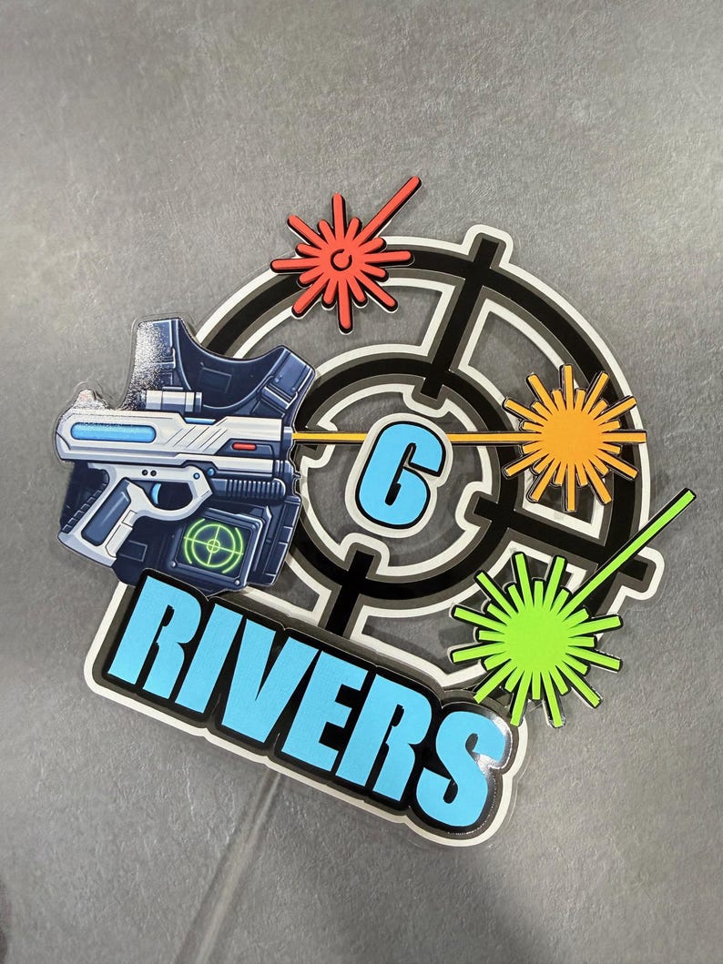 Laser Tag Birthday Cake Topper, Airsoft Birthday Party, Laser Tag ...