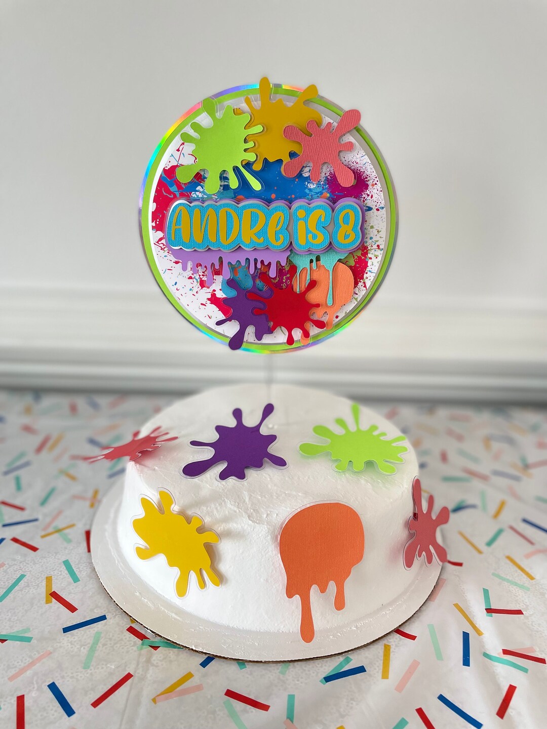 Paint Splatter Cake Topper: Art Birthday Party Decorations - Etsy