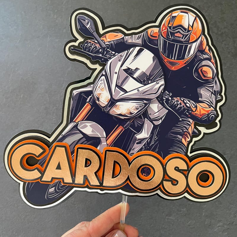 Motorcycle Cake Topper - Etsy