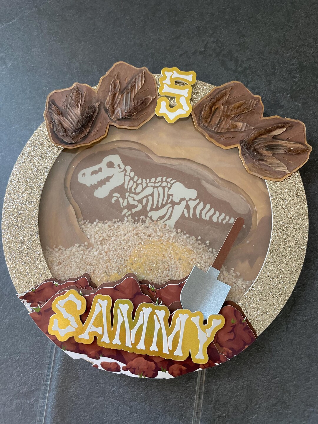 Dinosaur Cake Shaker Topper: T-rex Fossil Birthday Party Decor - Etsy