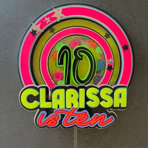 Glow in the Dark Cake Topper, Glow Birthday Party, Neon Birthday Party ...