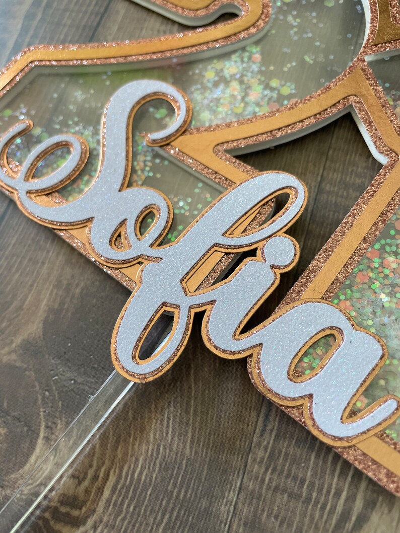 Rose Gold Age Number Shaker Cake Topper Floating Number Cake - Etsy